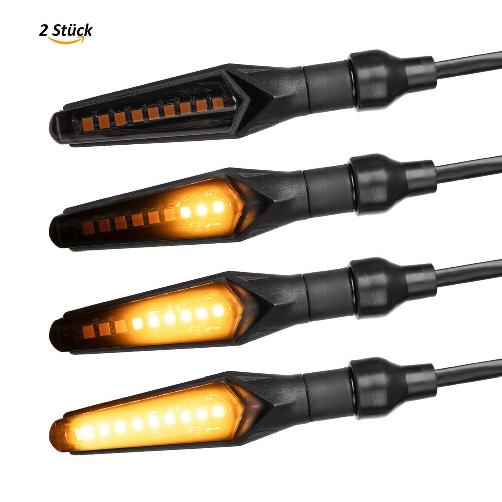 E-Mark motorcycle LED indicators with running light running effect qua ...